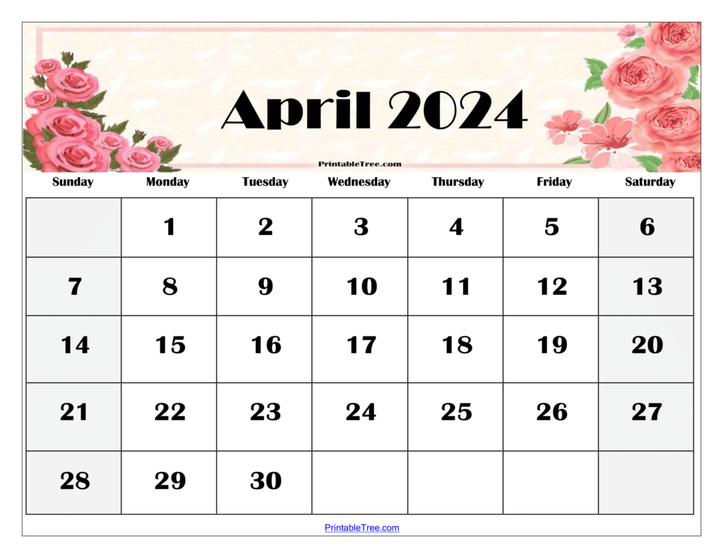 April 2024 Calendar Printable Cute | Printable Calendar 2025