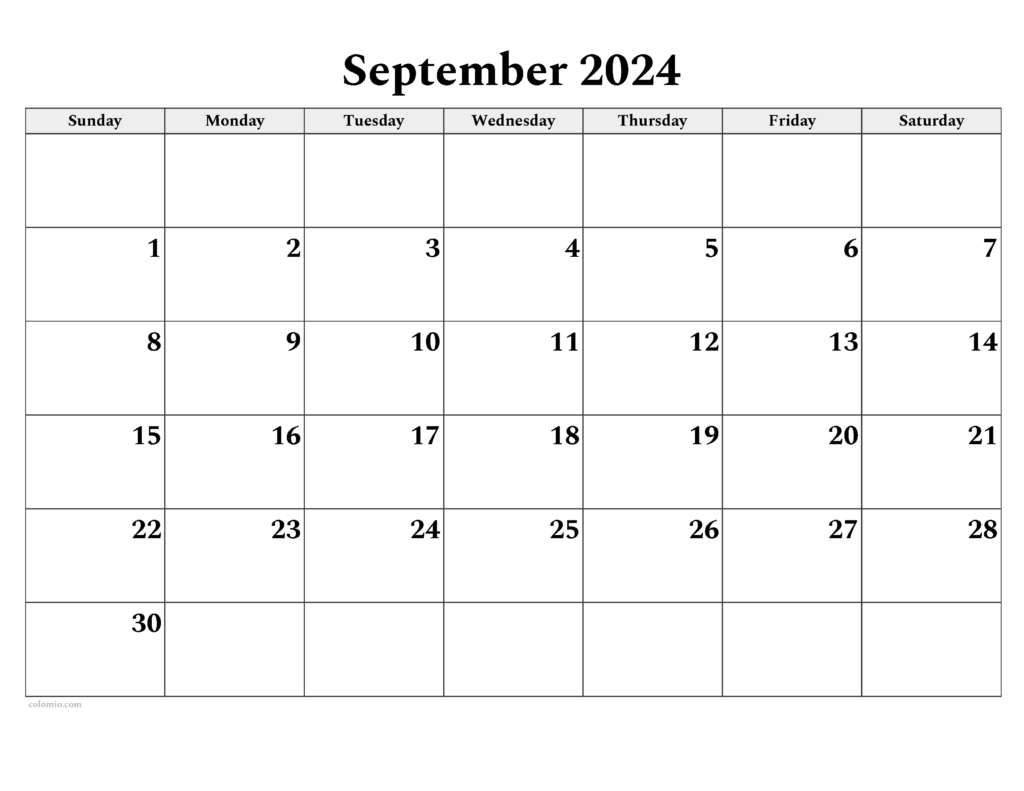 September 2024 Calendar Png | Printable Calendar 2025
