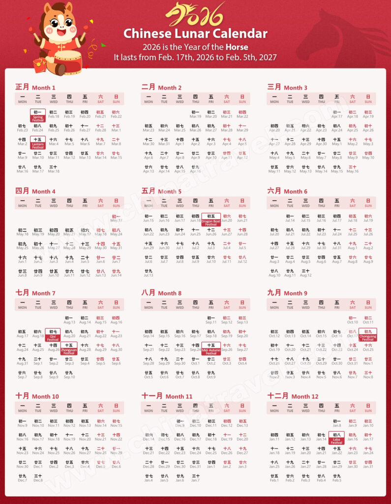 7th Month Chinese Calendar 2026 | Printable Calendar 2025