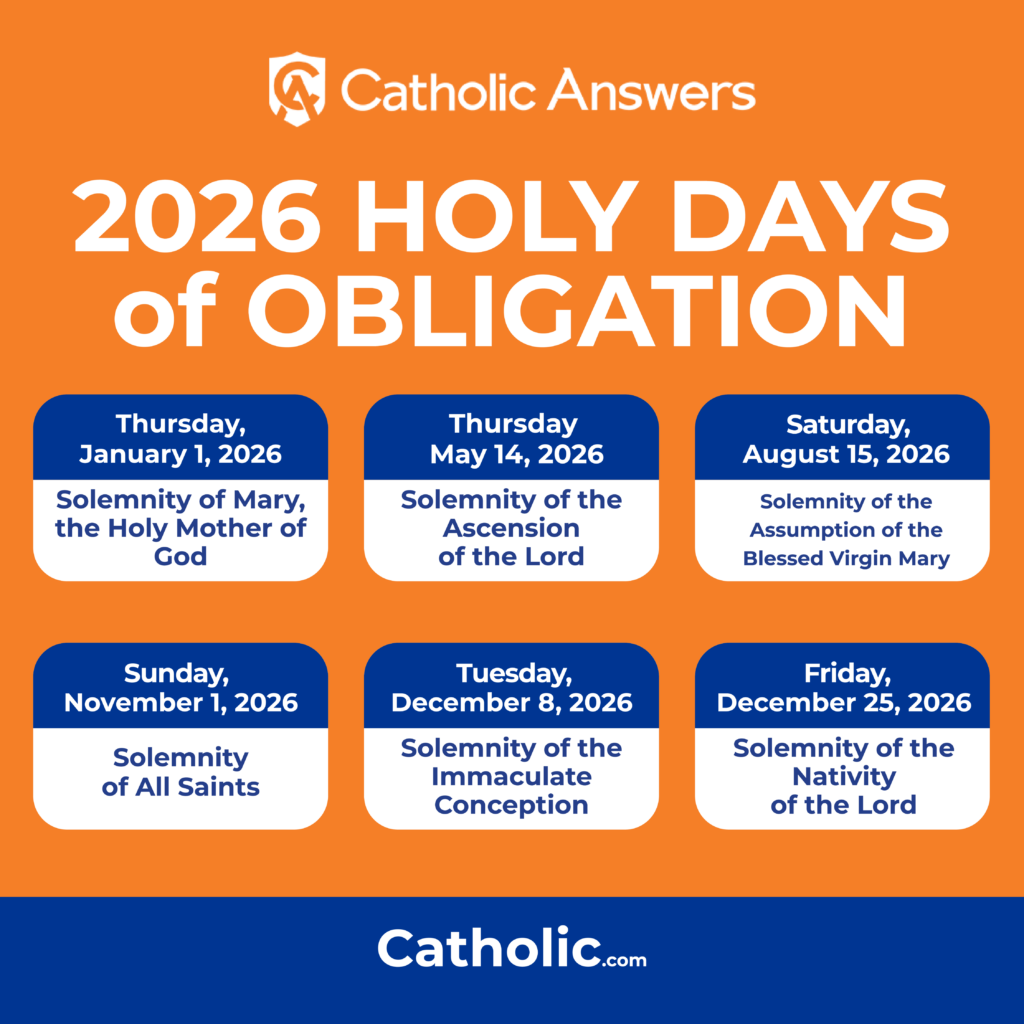 Catholic Calendar 2026 with Holy Days | Printable Calendar 2025