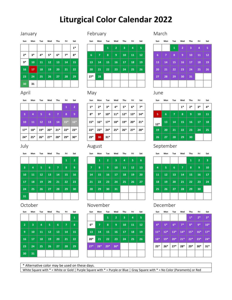 Methodist Liturgical Calendar 2026 | Printable Calendar 2025