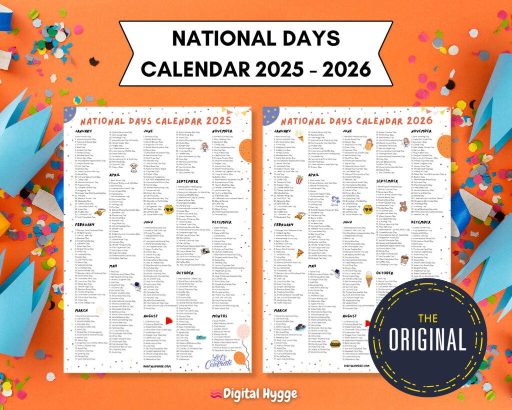 National Day Calendar 2026 | Printable Calendar 2025
