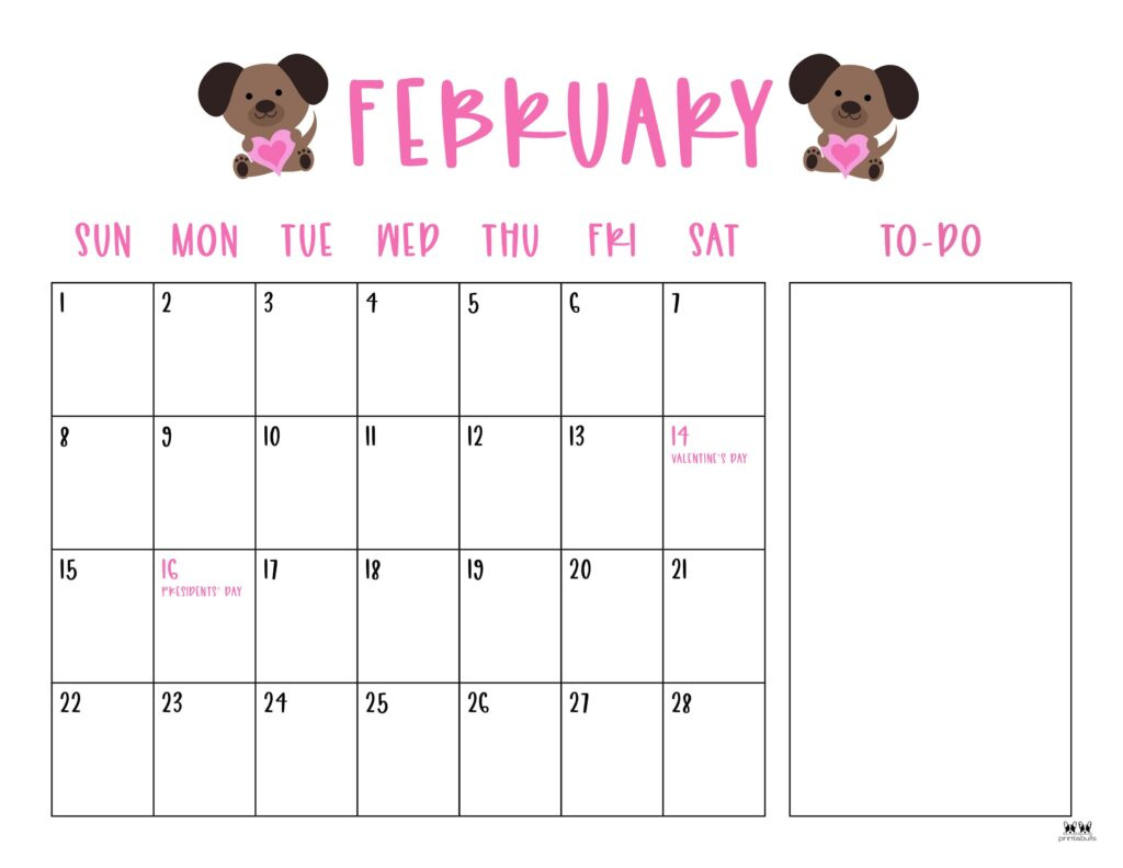 Cute February 2026 Calendar | Printable Calendar 2025