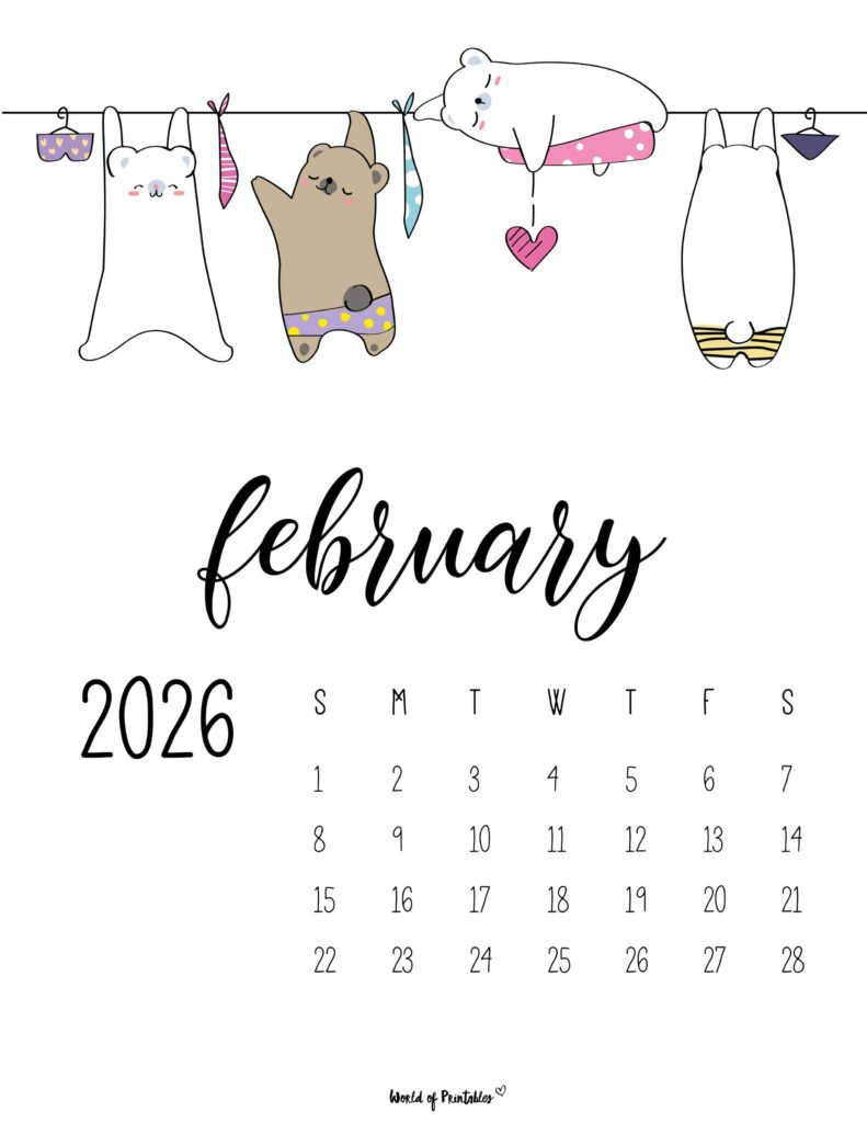 Cute Printable February Calendar | Printable Calendar 2025