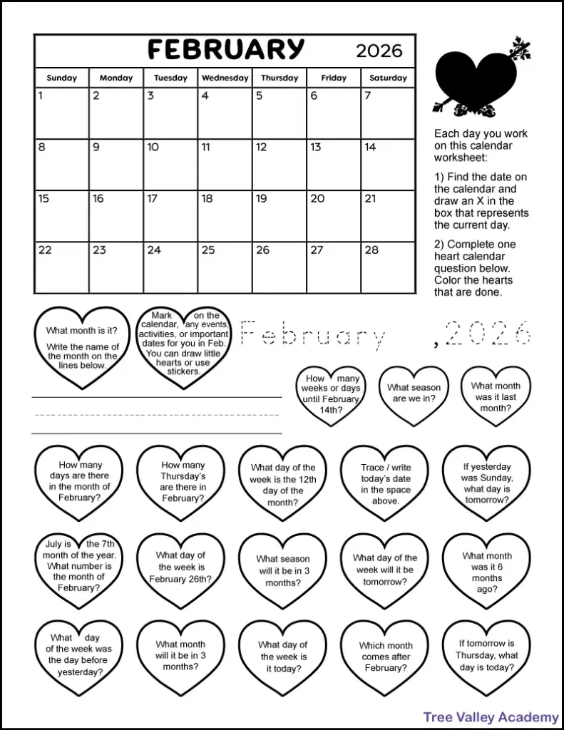February 2026 Calendar Coloring Page | Printable Calendar 2025