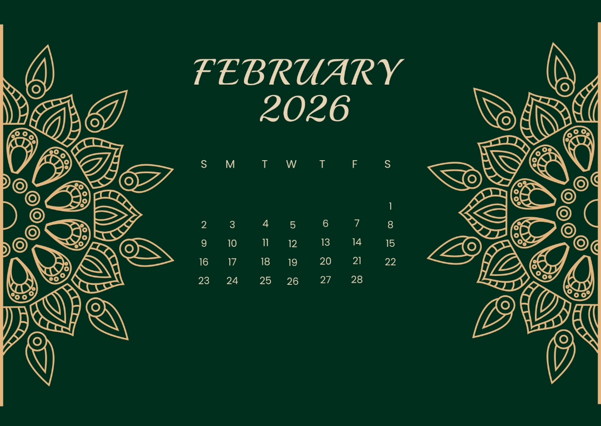 Feb 2026 Calendar Png | Printable Calendar 2025