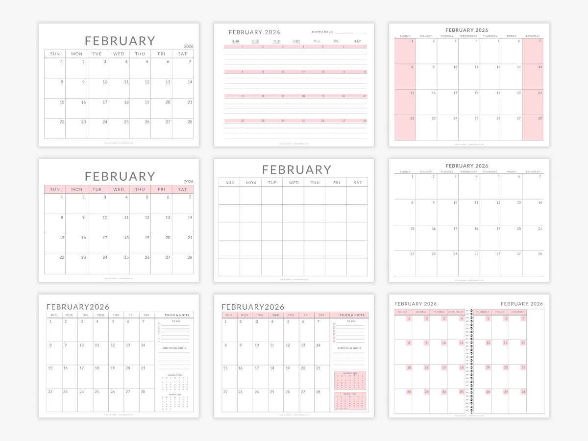 February 2026 Calendar Png | Printable Calendar 2025